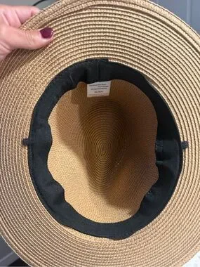 Amazon | Accessories | Amazon Tan Straw Fedora With Black Band | Poshmark